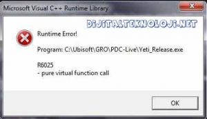 Microsoft Visual C++ Runtime Error Hatası ve Çözümü | Dijital Teknoloji ...